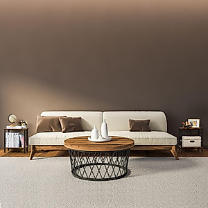 LING RUI 2 Tier Bookcase,Narrow Bookshelf for Small Spaces,Wood and Metal Book Shelf Storage Organizer for Home Office Living Room (Brown)