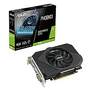 ASUS Phoenix NVIDIA GeForce GTX 1630 Gaming Graphics Card (PCIe 3.0, 4GB GDDR6 Memory, HDMI 2.0, DisplayPort 1.4a, DVI-D, Axial-tech Fan Design, Dual Ball Fan Bearings, Auto-Extreme)