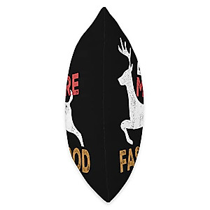 Funny Deer Hunting And Bow Hunting Gifts Eat More Fast Food Shirt Funny Hunting Hunter Throw Pillow, 18x18, Multicolor