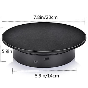 Motorized Rotating Display Stand Automatic Revolving Platform ideal for 360 Degree Images, Product Display, Cake Display Photography Turntable for Product (Black)