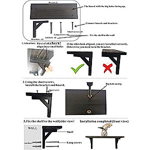 YCOCO Wall Mounted Floating Shelves,Display Ledge, Storage Rack,for Bedroom,Living Room,Bathroom,Kitchen,Office,Black,Set of 2