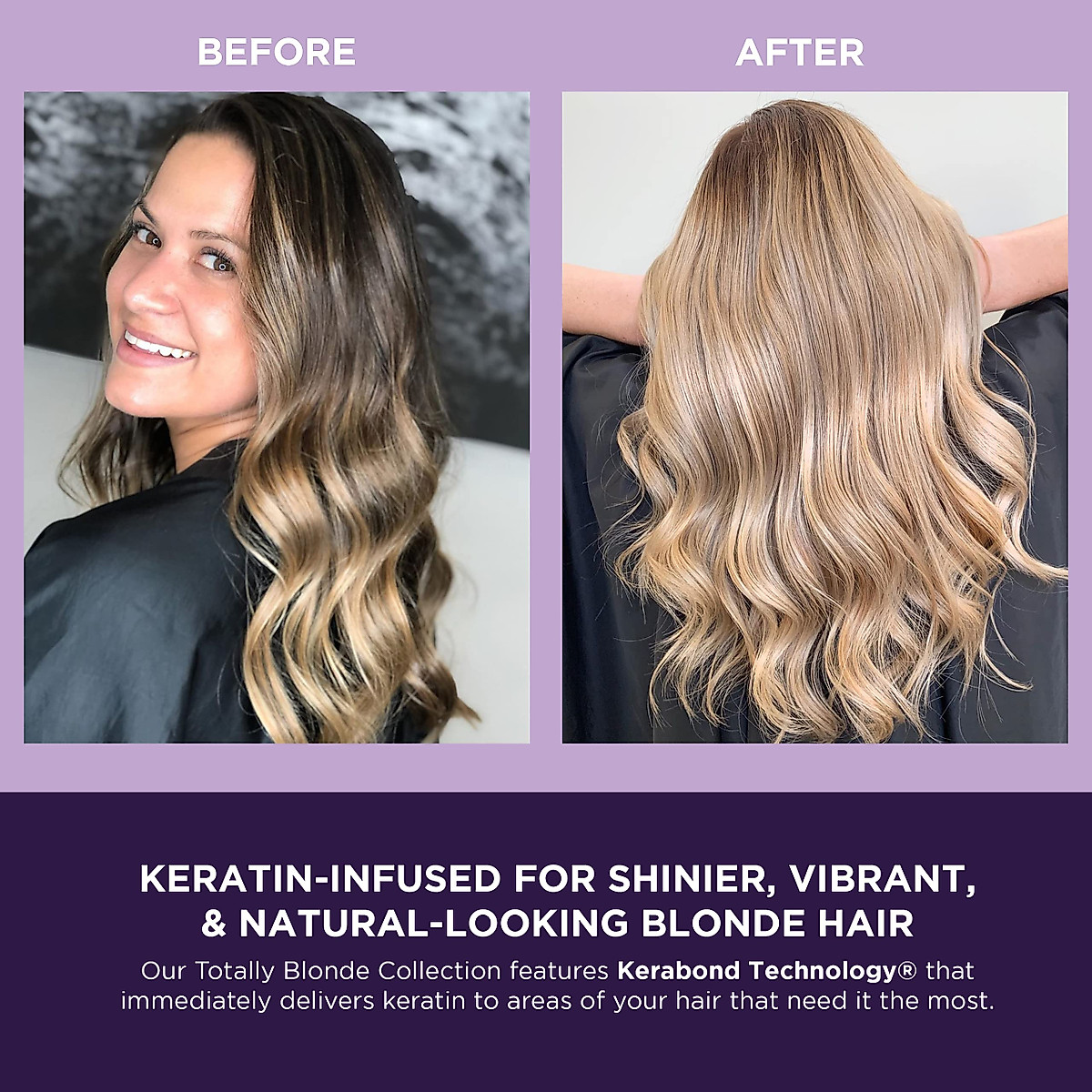 KERATHERAPY Keratin Infused Totally Blonde Violet Toning Conditioner, 10.1 fl. oz., 300 ml - Keratin Therapy Purple Conditioner for Blonde Hair, Brassy, Silver, & Highlighted - Sulfate & Paraben Free