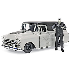Jada Toys Universal Monsters 1:24 1957 Chevy Suburban Die-cast Car & 2.75" Frankenstein Figure, Toys for Kids and Adults
