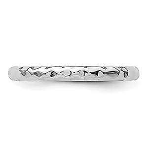925 Sterling Silver Hammered Stackable Ring Textured Fine Jewelry For Women Gifts For Her