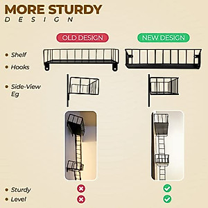 VERSATILE KAS 3-Tier Fire Escape Shelf New York Decorative Floating Hang Wall Shelves for Action Figures Planter