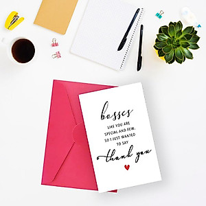 Unique Boss Thank You Card from Employee Staff Coworkers, Lovely Bosses Day Cards from Group, Funny Thank You Card Gifts for Boss Leader Chief, Boss Appreciation Card Gifts for Him Her Women Men