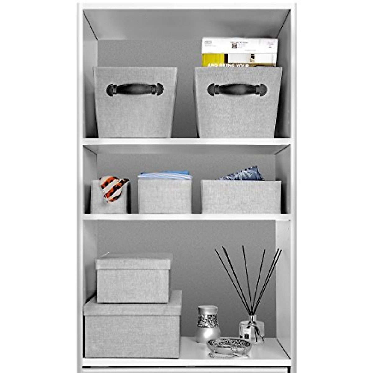 Stylish Decorative Storage Boxes Set of 3 - Grey