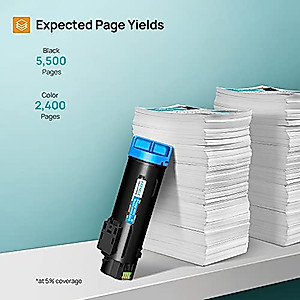 Phaser 6510 Workcentre 6515 Toner Cartridge Compatible for Xerox Phaser 6510 Workcentre 6515 Toner use for Xerox Phaser 6510/dni 6510/n Workcentre 6515/dni 6515/dn (5 Pack)