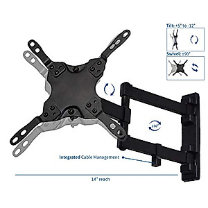VIVO TV Wall Mount for 13 to 42 inch LCD LED Plasma Screens, Fully Articulating VESA Stand Bracket, MOUNT-VW01