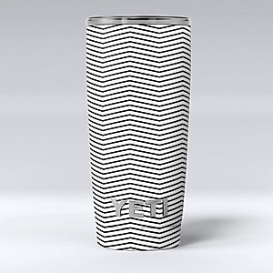 Design Skinz The Slate Black Chevron Pattern with Clear Backing - Skin Decal Vinyl Wrap Kit Compatible with The Yeti Rambler Cooler Tumbler Cups