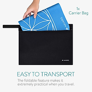 Navaris Foldable Yoga Mat for Travel - 1/16" (1.5mm) Thick Exercise Mat for Pilates, Workout, Gym, Fitness - Non-Slip Folding Portable Mat