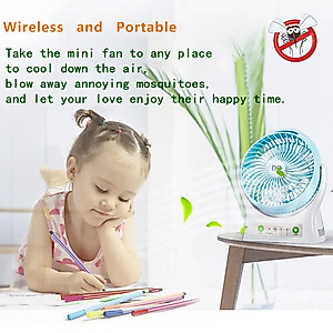 ZUKULIFE Portable USB Powered Personal Desk fan Strong Airflow Cooling fan for Cooling for Travel, Home Kitchen and Office, 3 Speeds with Side Light (Blue)