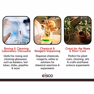 EISCO Wash Bottle, 1000ml - Polyethylene - Translucent, Unbreakable - Screw Cap with Flexible Delivery Tube for Dispensing Liquid - Includes Tube Cap