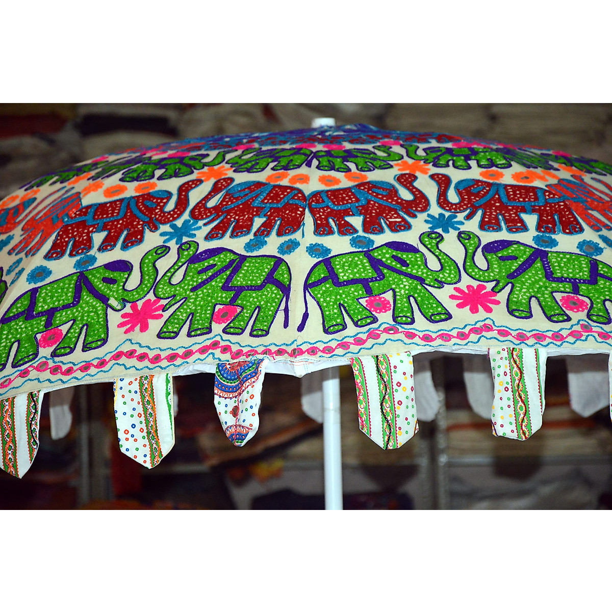 Garden Umbrellas-Garden Parasol Umbrellas, Patio Umbrellas, Handmade Umbrellas, Decorative Umbrellas for Bridal Shower, Outside Umbrella for Garden, Wedding Party Umbrella (White Elephant)