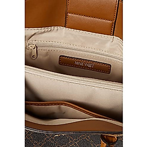 Nine West Lilah Satchel Brown Logo Multi One Size