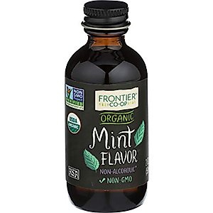 Frontier Organic Non-Alcoholic Mint Flavor, 2-Ounce, Full Flavor for Baking, Icing, Coffee, Cookies, Kosher, Organic
