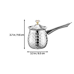 UPKOCH 1 Pc Milk Warmer Pot Saucepan: Stainless Steel Milk Steaming Pitcher Butter Warming Pot Turkish Coffee Pot Hot Chocolate Pot for Home Kitchen