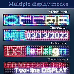 Scrolling LED Sign with WiFi P10 Outdoor 40" x 8" LED Display Programmable LED Sign Perfect Solution for Advertising