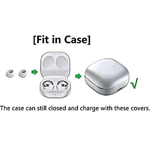 Silicone Ear Tips Replacement for Galaxy Buds Pro , JNSA Replacement Earbuds Tips Compatible with Galaxy Buds Pro Earbuds 6 Pairs SML Silver (GBP8PW)