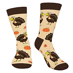 Funny Thanksgiving Turkey Socks Men Women Teen Boys - Funny Thanksgiving Gifts Fun Novelty Crazy Funky Silly Cute Cool Animals Thanks Giving Crew Socks Christmas Stocking Stuffers
