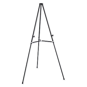 Quartet Easel, Aluminum, Lightweight, Telescoping, 66" Max. Height, Supports 25 lbs, Black (51E)