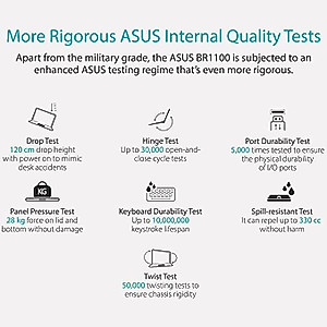 ASUS Student Laptop, 12 inch IPS Anti-Glare Eye-Care HD Display, Intel Celeron N4500, Military-Grade Durability, Wi-Fi 6, Ethernet Port, Long Battery Life, Windows 10 Pro (4GB RAM | 192GB Storage)