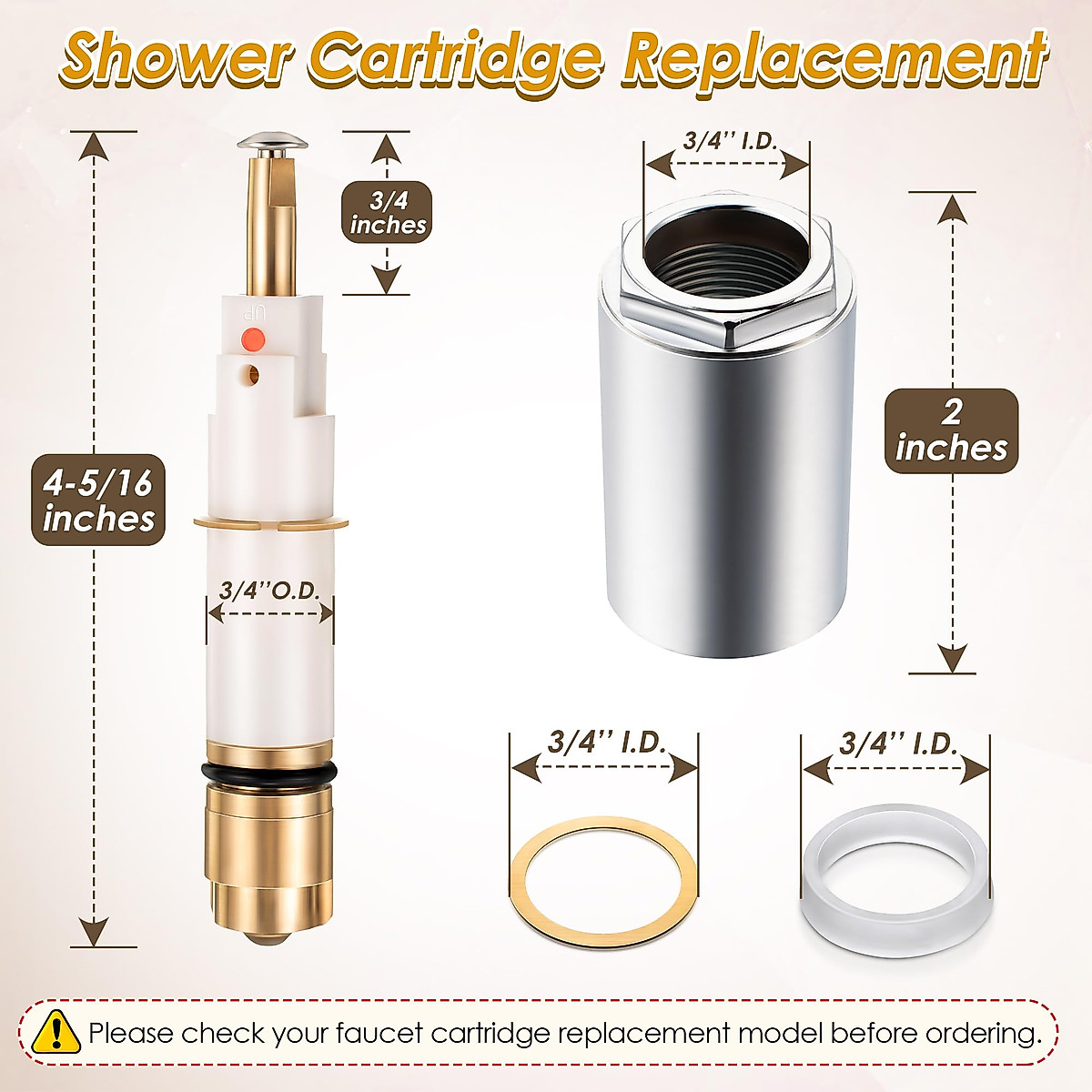 Dreyoo Shower Cartridge Replacement for MS-5AT-C, Compatible with Mixet Bathroom Single Handle Faucets, Shower Valve Parts for Single Tub and Shower Handles, Faucet Stem Repair Kits for Shower Faucet