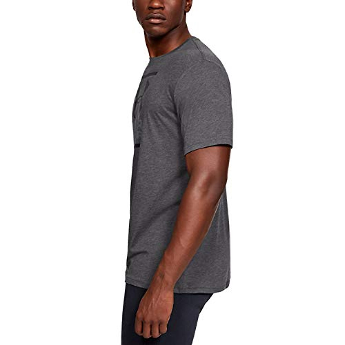 Under Armour mens Global Foundation Short-sleeve T-shirt , Charcoal Medium Heather (019)/Black , X-Large