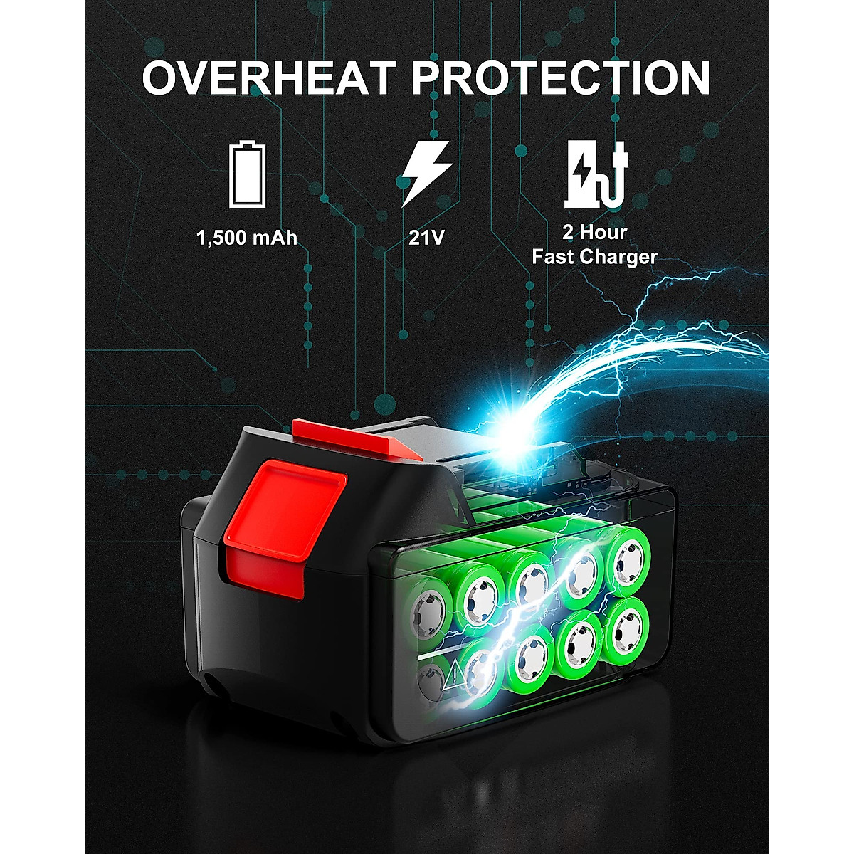 SILVEL 21V Cordless Impact Wrench 1/2 inch, 517 Ft-lbs (700N.m) Max Torque, Brushless Impact Driver with 1.5Ah Li-ion Battery, 6 Sockets, Power Impact Gun