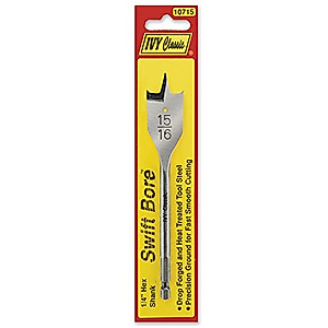 IVY Classic 10715 15/16 x 6-Inch Swift Bore® Wood Spade Bit, High-Carbon Steel, 1/Card