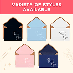 VNS Creations 100 pack Thank You Cards with Envelopes & Stickers - Classy 4x6 Blank Thank You Cards Bulk Box Set - Large Thank You Notes for Wedding, Small Business, Baby & Bridal Shower (Ombre)