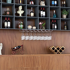 Wine Glass Rack, Under Cabinet Wine Glass Holder Stainless Steel Stemware Rack - Hanging Stemware Holder,Wine Bottle Holder for Cabinet Kitchen Bar (Size : 68.528cm(27.011.0in))