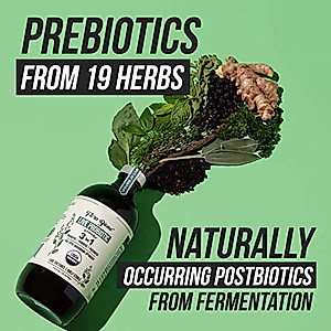 Flora Biome - Live Probiotic, Prebiotic & Postbiotic – Organic, Fermented Live-Culture – 10 Probiotic Strains, 19 Fermented Herbs, 50 Billion CFU - Complete Gut Health & Microbiome Optimizer (16 oz)