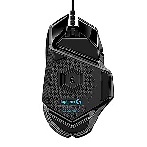 Logitech G502 Hero High Performance Wired Gaming Mouse, 25K Sensor, 25,600 DPI, RGB, Adjustable Weights, 11 Programmable Buttons, On-Board Memory, PC/Mac - Black