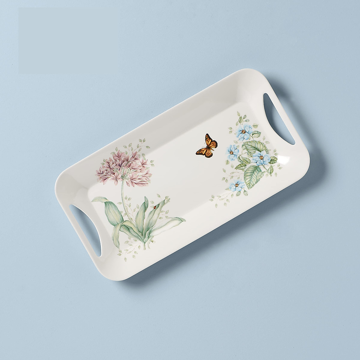 Lenox Butterfly Meadow Melamine Hors D'Oeuvres Tray, 1 Count (Pack of 1), Multi