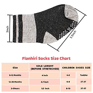 Baby Boy Socks, 12 Pairs Non Slip Toddler Socks Cotton Grip Socks Toddler Socks with Grippers for Baby Boy Infant