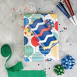 Current Silver Paisley with Stripes Wedding, Reversible Double-Sided Jumbo Gift Wrap Roll, 23 inches x 32 feet per roll