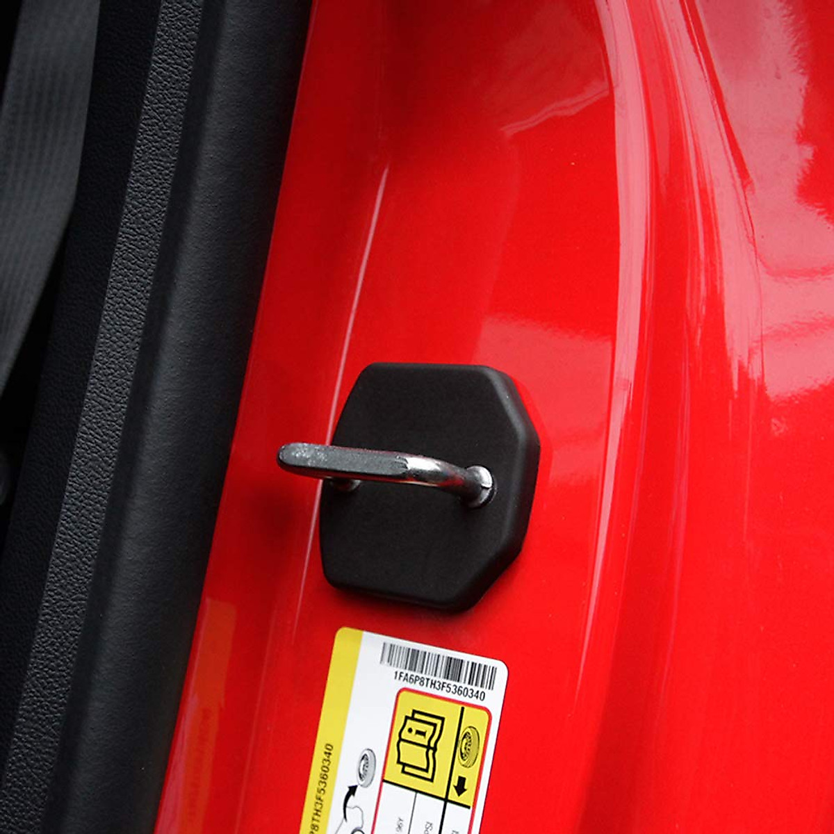 TopDall Door Arm Protection Cover Stopper Buckle Cap Anti-Rust Interior Accessories Compatible for Ford Mustang 2015-2021