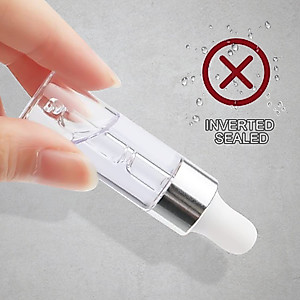 BOSMIOW 50 Pack Clear Glass Dropper Bottles 5ml(1/6oz) Empty Glass Vials Essential Oil Dropper Bottles Perfume Aromatherapy Cosmetic Liquid Sample Bottles With Glass Eye Dropper