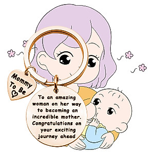 BEKECH Mother to Be Gift Pregnancy Announcement Baby Announcement Gifts Key Chain to an Amazing Woman On Her Way to Becoming an Incredible Mother Keychain Gift for New Mom (rose gold)