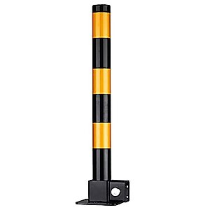NOGRAX Car Parking Space Lock Bollard Lockable Folding Security Post Bollard Parking Post Easy Installation with Keys Parking (Color : Black, Size : Yellow)