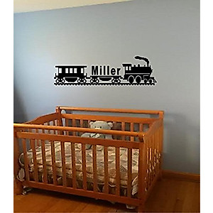 Personalized Custom Name Railroad train wall art decal Children baby room decal