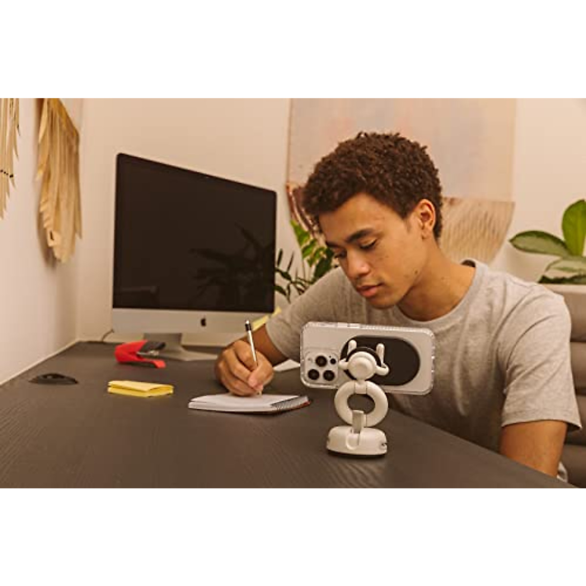 PopSockets Multi-Use Phone Mount: Dash Mount, Windshield Phone Mount, and Phone Mount for Desk - White