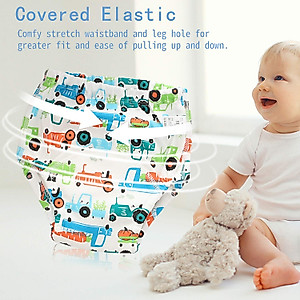 Potty Training Underwear for Boys and Girls,Plastic Waterproof Pants for Baby at Night-6 Pack