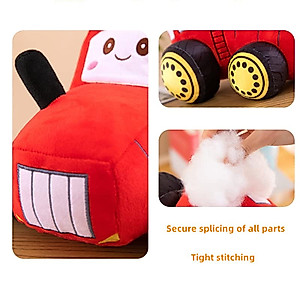 XIZHI Car Plush Toy Soft Stuffed Car Plush Pillow Toy CuteTractor Cartoon Throw Pillow Plushie Gifts for Kids Birthday Christmas Party (Tractor Red)