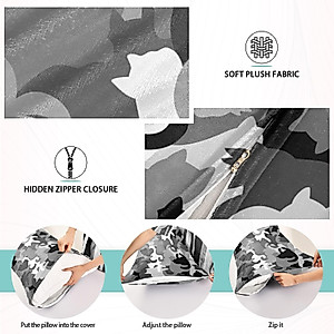 Halloween Black Cat Camouflage Pillowcase for Hair and Skin Body Pillow Cover Long Pillow Cases 20"X 54" Plush Pillow Case with Zipper for Pillow