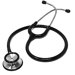 Ever Ready First Aid Pro Classic Dual Head Stethoscope for Paramedics and Nurses, 4 Ear Tips, Replacement Diaphragm - Black