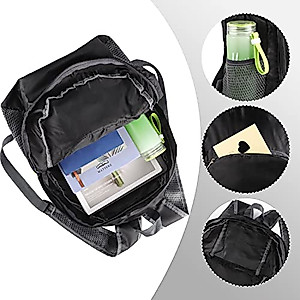 Pimoys 18L Packable Backpack for Travel, Lightweight Backpack Foldable Hiking Backpack for Camping Cycling (Black)