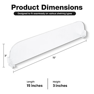 NEXTLEVEL FIT Pack of 3 Dividers for Shelf Pushers - Hardware Accessories for Smoke Shop, Convenience Store - Drink, Box & Cigarette Display Dispenser Organizer - for Gondola Shelves 15" & Above