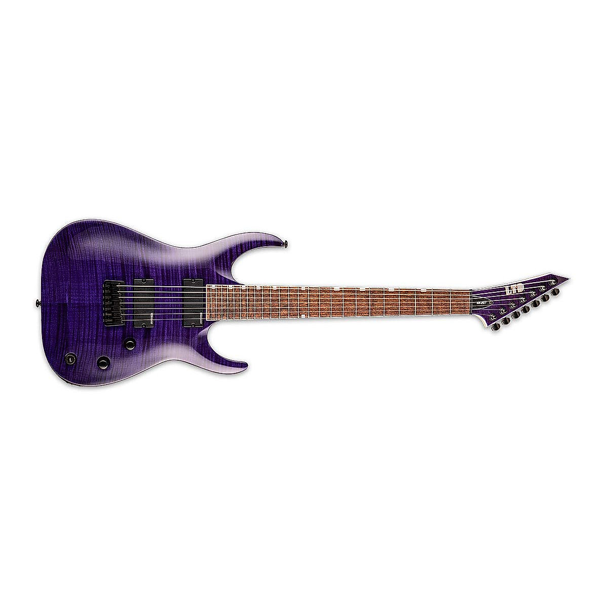 ESP 7 String LTD SH-207 Brian “Head” Welch Signature Series Electric Guitar, See Thru Purple, Right, (LSH207FMSTP)